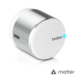 tedee Lock GO 2 Silber Aluminium + EU Adapter (Bluetooth, Matter over Thread)