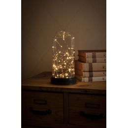 LED Dekolicht Konstsmide "Weihnachtsdeko", transparent, B:11,5cm H:24,5cm L:11,5cm T:11cm &Oslash;:11,5cm, Leuchten, LED Dekoglaskuppel mit silberfb. Draht, 50 bernsteinfarbene Dioden