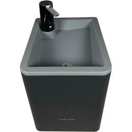Trelino Splash Waschbecken L mobiles Waschbecken 10 Liter anthrazit - Waschbecken