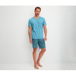 Tchibo - Calida Relax Streamline Shorty-Pyjama - Herren - Gr. L - petrol/print
