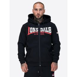 Lonsdale Herren Kapuzensweatjacke mit Rei&szlig;verschluss normale Passform GARRIGILL
