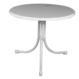 Mfg Freizeitm&ouml;bel MFG Boulevard-Tisch &Oslash; 85 cm, Sevelit-Tischplatte, wei&szlig; Stahlrohrgestell
