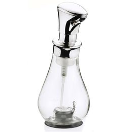 Seifenspender Cuisipro, grau (chromfarben), Kunststoff, Dosierspender, Seifenspender, Sp&uuml;lmittelspender, Glas in Birnenform