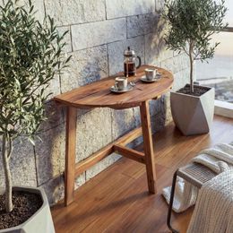 Klapptisch MCW-L19, Gartentisch Balkontisch, In-/Outdoor klappbar Akazie Holz MVG-zertifiziert 71x70x34cm