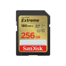 Sandisk SDXC Extreme 256GB (180/130 MB/s R/W) + 1 Jahr RescuePRO Deluxe Speicherkarte