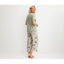 Tchibo - Calida &raquo;Leaf Dreams&laquo; 7/8-Pyjama - Gr. XS - gr&uuml;n