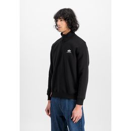 Sweater Alpha Industries "Half Zip Sweatshirt SL", Herren, Gr. S, schwarz, Obermaterial: 80% Baumwolle, 20% Polyester, regular fit, Sweatshirts Sweater