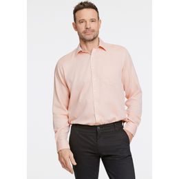 JACK'S INN 54 Langarmhemd JACK&rsquo;S "Freizeithemd (Langarm) Comfort Fit", Herren, Gr. XXL, Normalgr&ouml;&szlig;en, orange (peach), Obermaterial: 65% Polyester, 35% Baumwolle, Hemden