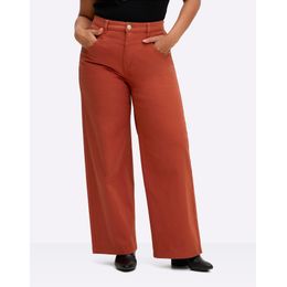High-waist-Jeans sheego, Damen, Gr. 40, Normalgr&ouml;&szlig;en, rostrot, 98% Baumwolle, 2% Elasthan, unifarben, lang, Jeans High-Waist-Jeans
