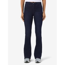 Bootcut-Jeans Noisy may "NMSALLIE HW FLARE JEANS VI241DB NOOS", Damen, Gr. 31, L&auml;nge 32, blau (dunkelblau denim), Denim/Jeans, Obermaterial: 75% Baumwolle, 18% Polyester, 5% Viskose, 2% Elasthan, unifarben, skinny fit, Jeans