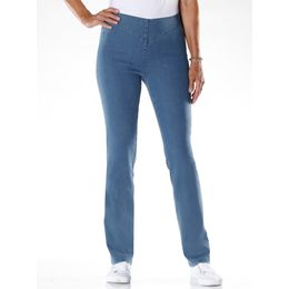 Bequeme Jeans Classic Basics, Damen, Gr. 22, Kurzgr&ouml;&szlig;en, blau, bleached, 81% Baumwolle, 17% Polyester, 2% Elasthan, unifarben, lang, Jeans