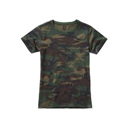 Kurzarmshirt Brandit "Brandit Damen Ladies T-Shirt", Damen, Gr. XL, woodland, 100% Baumwolle, gemustert, normal, Rundhals, Shirts