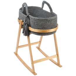 Jimmylee Moseskorb, Natur, Dunkelgrau, Kunststoff, Textil, Holzwerkstoff, H&ouml;he ca. 3 cm, 51x93x81 cm, Babym&ouml;bel, Babybetten, Stubenwagen & Babywiegen