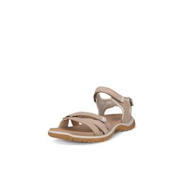Trekkingsandale Ecco "Ecco OFFROAD ROAM W", Damen, Gr. 38, grau (taupe), Leder, Schuhe, Outdoorschuh, Sommerschuh, Freizeitsandale, mit Klettverschl&uuml;ssen