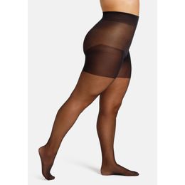 Feinstrumpfhose Camano "fine curvy", Damen, Gr. 44/46, schwarz, Obermaterial: 82% Polyamid, 18% Elasthan, unifarben, elastisch, Strumpfhosen Feinstrumpfhose, nat&uuml;rlicher Matt-Look
