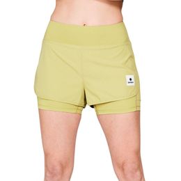 Saysky Pace 2 in 1 Shorts 3'' Bekleidung Damen gr&uuml;n