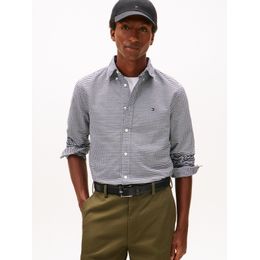 Langarmhemd Tommy Hilfiger "HERITAGE OXFORD GINGHAM", Herren, Gr. L, N-Gr, schwarz, check, Web, Obermaterial: 100% Baumwolle, regular fit, Manschette, Hemden, Regular fit, Button-down-Kragen, kariert