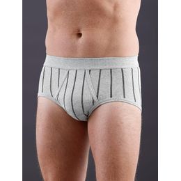 w&auml;schepur Slip W&Auml;SCHEPUR, Herren, Gr. 6, 2 Stk., grau (hellgrau, gestreift), 75% Baumwolle, 25% Polyester, Unterhosen Slip