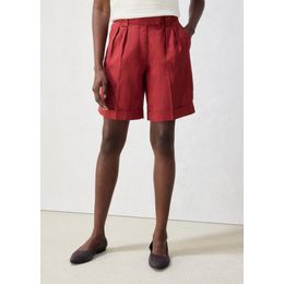bonprix Bermudashorts aus reinem Leinen, rot, Gr.42, sommerliche Leinenshorts mit Bundfalten, aus Leinen