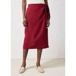 bonprix Midirock aus reinem Leinen, rot, Gr.40, sommerlicher Wickel Leinen Midirock, aus Leinen
