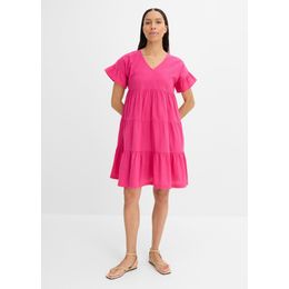 bonprix Kleid aus reiner Baumwolle, pink, Gr.40, Tunika-Kleid aus reiner Baumwolle, 100% Baumwolle