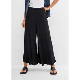 bonprix Jersey-Culotte mit weitem Bein, schwarz, Gr.56/58 (3XL), Luftige Culotte mit bequemem Bund., aus Modal