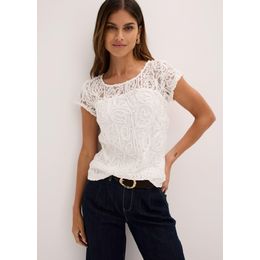 bonprix Spitzen-Blusenshirt, wei&szlig;, Gr.42, Geschmackvolles Spitzenblusenshirt