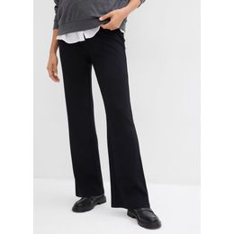 bonprix Umstandshose aus Punto di Roma mit leicht ausgestelltem Bein, schwarz, Gr.48/50 (XL), Alltagshose f&uuml;r die Schwangerschaft