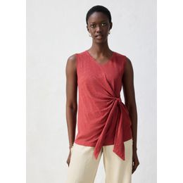 bonprix Wickelshirttop aus reinem Leinen, rot, Gr.44/46 (L), attraktives Leinenshirt vorne zum binden, aus Leinen