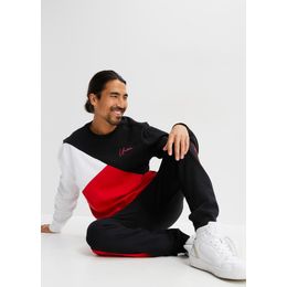 bonprix Jogginganzug (2-tlg. Set), schwarz, Gr.60/62 (XXL), moderner Jogginganzug bestehend aus Rundhals-Sweatshirt und Jogginghose, innen weich angeraut, aus 100% Baumwolle