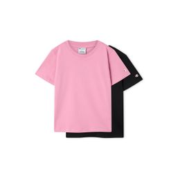T-Shirt Champion "ICONS 2 pack Crewneck T-Shirt", M&auml;dchen, Gr. XXL (176), rosa (csr, nbk), Obermaterial: 100% Baumwolle, Rundhals, Shirts T-Shirt, f&uuml;r Kinder und Jugendliche, Kurzarm, sportlicher Stil