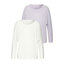 Vivance Langarmshirt 'in modischer Struktur-Optik' mehrfarbig Gr. 48/50 f&uuml;r Damen. Mit Rundhals. Figurumspielend. Nachhaltig.