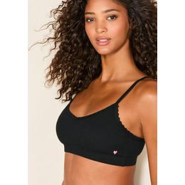 Lascana Bustier schwarz Gr. 36/38 f&uuml;r Damen. Mit Stickerei. Nachhaltig.
