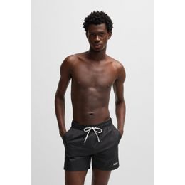 Badehose HUGO UNDERWEAR "Haiti", Herren, Gr. L (52), N-Gr, schwarz, Microfaser, Obermaterial: 100% Polyacryl, Badehosen Badehose, mit Markenschriftzug auf der Kordel