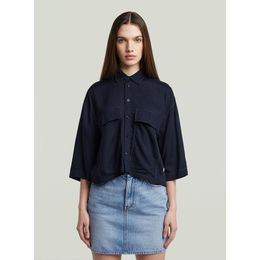G-Star Raw Langarmshirt G-STAR "Boxy Hemd", Damen, Gr. S, osaka blau, Obermaterial: 100% Viskose, Shirts Langarmshirt