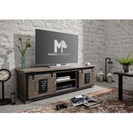 TV-Board Mango 160x45x50 grau lackiert RAILWAY #201