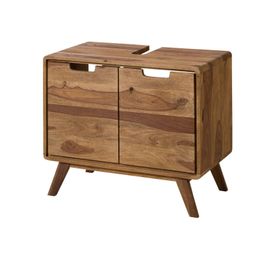 Waschbeckenunterschrank Sheesham 70x40x60 natur sandgestrahlt MALM&Ouml; 2 #266