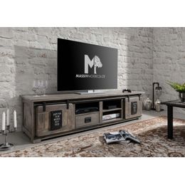 TV-Board Mango 200x55x50 grau lackiert RAILWAY #251