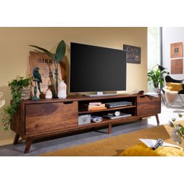 TV-Board Sheesham 220x40x48 walnuss gewachst MALM&Ouml; 2 #124
