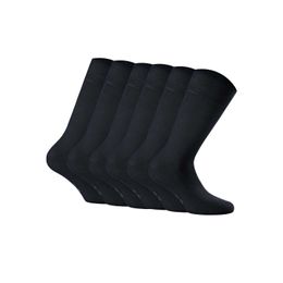 Kurzsocken Rohner Socks "Socken cotton II 6er Pack 6er Pack", Damen, Gr. 35-38, blau (marine), Obermaterial: 80% Baumwolle CO. 17% Polyamid PA. 3% Elasthan EL., Socken