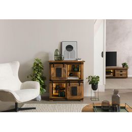 Highboard Mango / Altholz 90x45x100 natur lackiert RAILWAY LUX #122