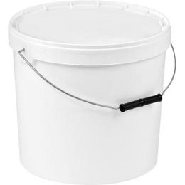 Eimer, mit Deckel & Griffen, 3 l, &Oslash; 200 x H 156 mm, ISO-Norm, lebensmittelecht, temperaturbest&auml;ndig, stapel- & nestbar, recycelbares PP, wei&szlig;, 10 St&uuml;ck
