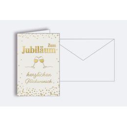 Korsch Gl&uuml;ckwunschkarte Jubil&auml;um, Format B6, gedrucktes Motiv, inkl. Kuverts, Naturkarton, farbig, 10 St&uuml;ck