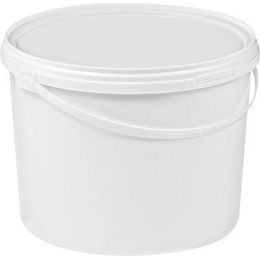 Eimer, mit Deckel & Griffen, 2,5 l, ISO-Norm, &Oslash; 157 x H 320 mm, lebensmittelecht, temperaturbest&auml;ndig, stapel- & nestbar, recycelbares PP, wei&szlig;, 10 St&uuml;ck