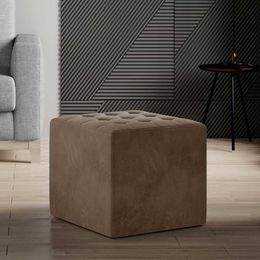 Pharao24.de Polsterhocker Couchhocker in Braun und quadratischer Form