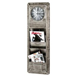 Pharao24.de Wand Memoboard inklusive Uhr Industry und Loft Stil