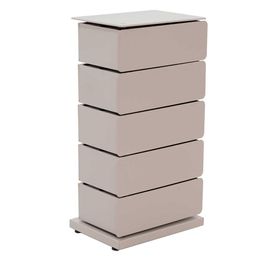 Pharao24.de Schuhschrank Schuhkommode mit f&uuml;nf Schubladen in Taupe