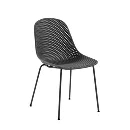 Pharao24.de St&uuml;hle in Grau Kunststoff Skandi Design (4er Set)