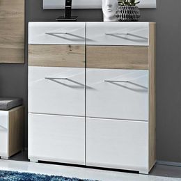 Pharao24.de Schuhschrank in Wei&szlig; Silbereiche