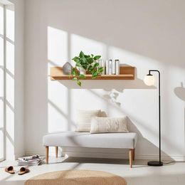 Pharao24.de Massivholz Wandboard aus Eiche ge&ouml;lt B&uuml;cher